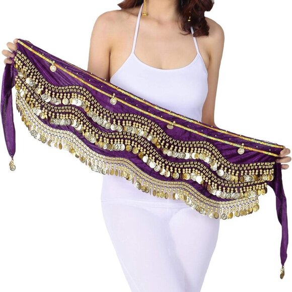 Accessories | Belly Dance Hip Scarf Tribal Gypsy Costume Accessory Gold ...